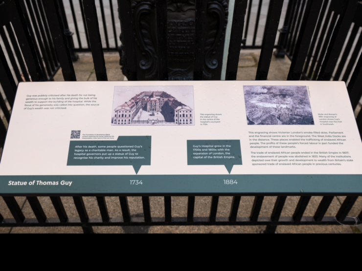 The statue interpretation panels
